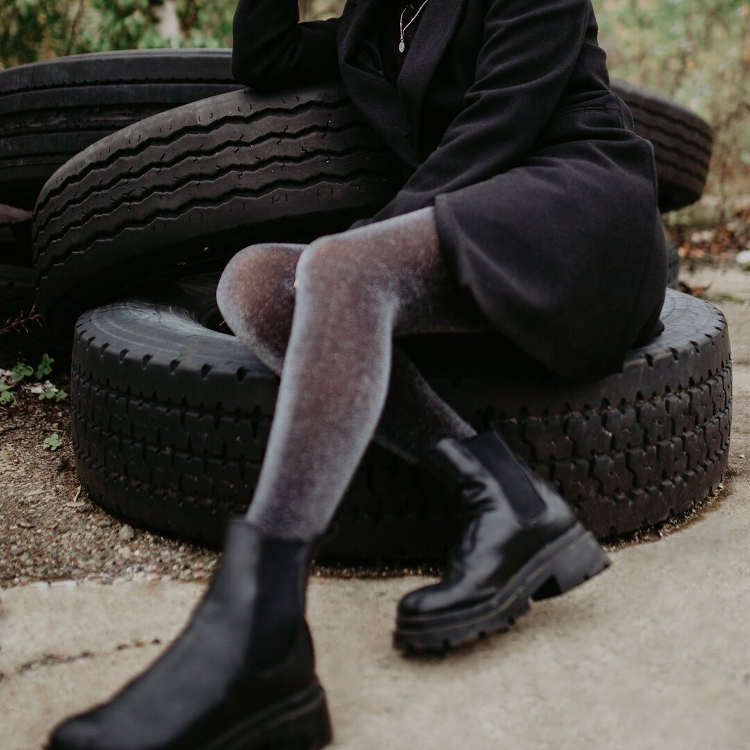 Lucy Ethically Made Shimmering Silver Tights - Etsy Australia