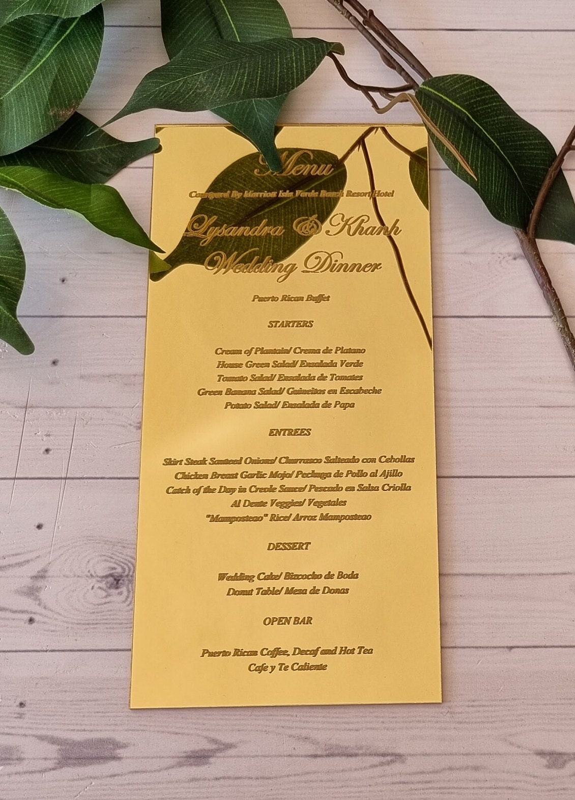 Luxury Wedding Menu Acrylic Menu Plexyglass Menu Engraved - Etsy