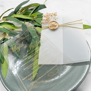 Gold Foil Clear Acrylic Wedding Invitation, Custom Acrylic Invite, Baby ...
