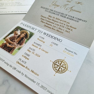 Passport Wedding Invitation, Photo Wedding, Acrylic Plane Charms ...