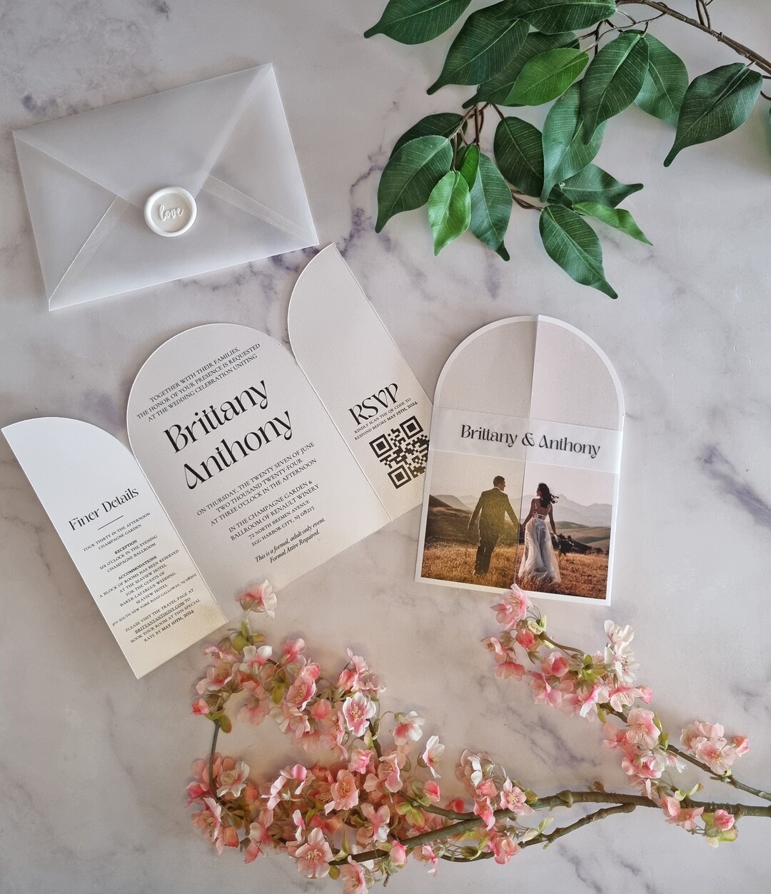 Dome Gate Wedding Invitation With Finer Details and RSVP - Etsy