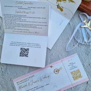 Passport Wedding Invitation: Acrylic Plane, Gold Boarding Pass - Etsy