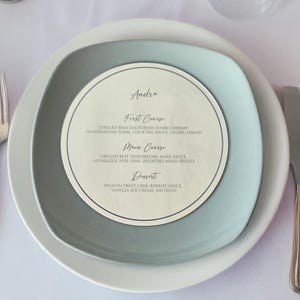Personalized Silver Mirror Acrylic Wedding Menu: Engraved Circle Table ...