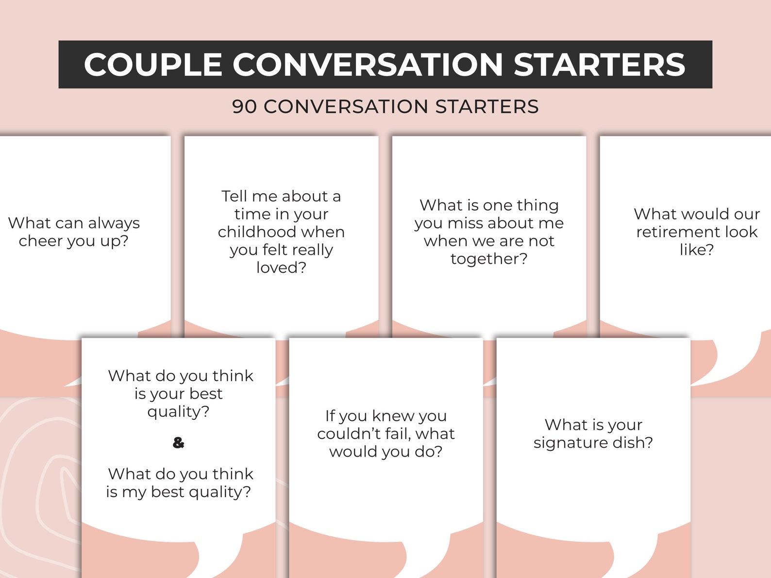 Couple Conversation Starters Printable, Relationship Questions, Date ...