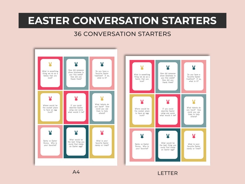 Easter Conversation Starters Printable, Kids Conversation Starter Cards ...