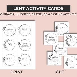 40 Lent Activity Cards for Kids, Lenten Calendar, Ash Wednesday ...