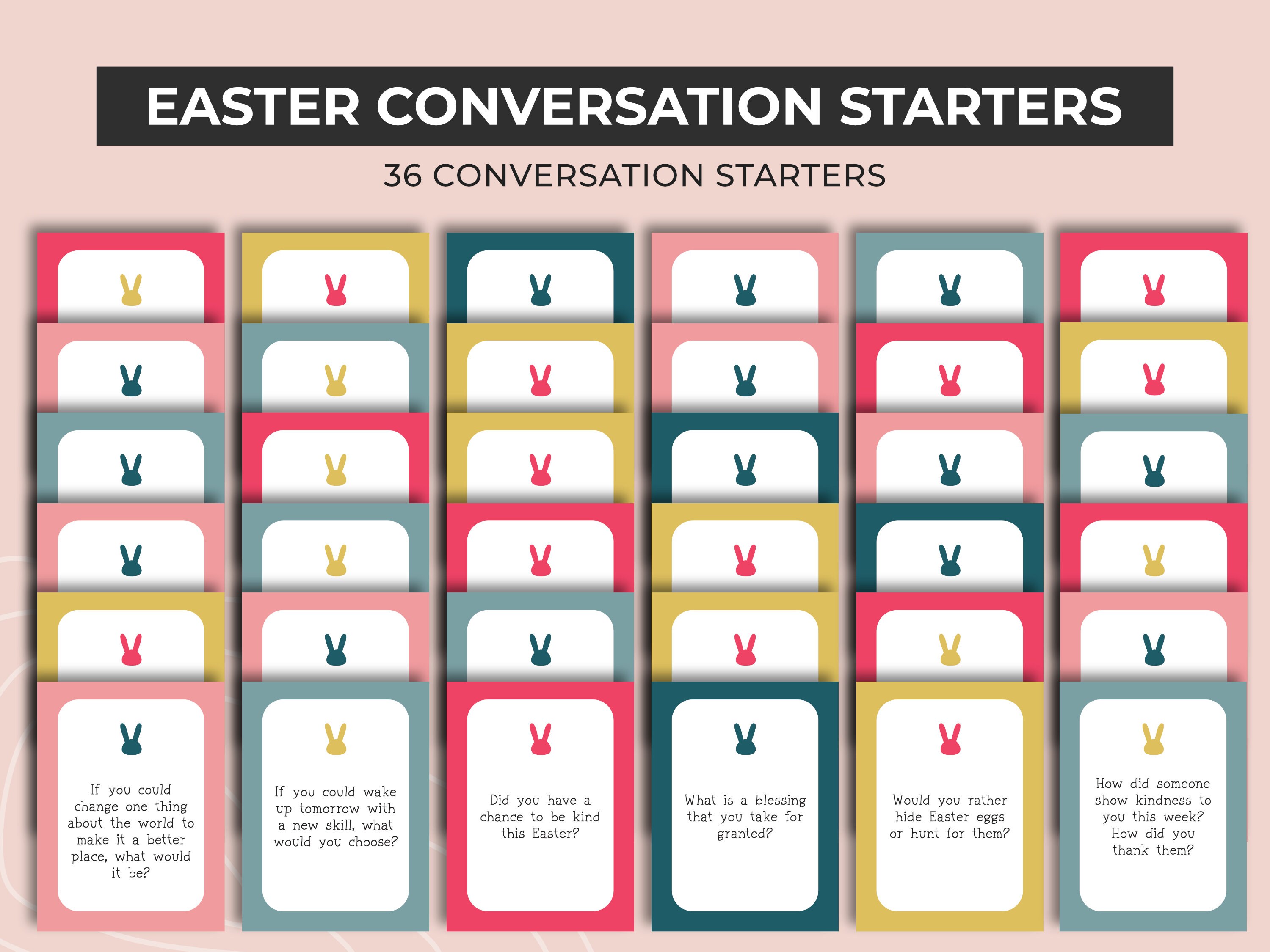 Easter Conversation Starters Printable, Kids Conversation Starter Cards ...