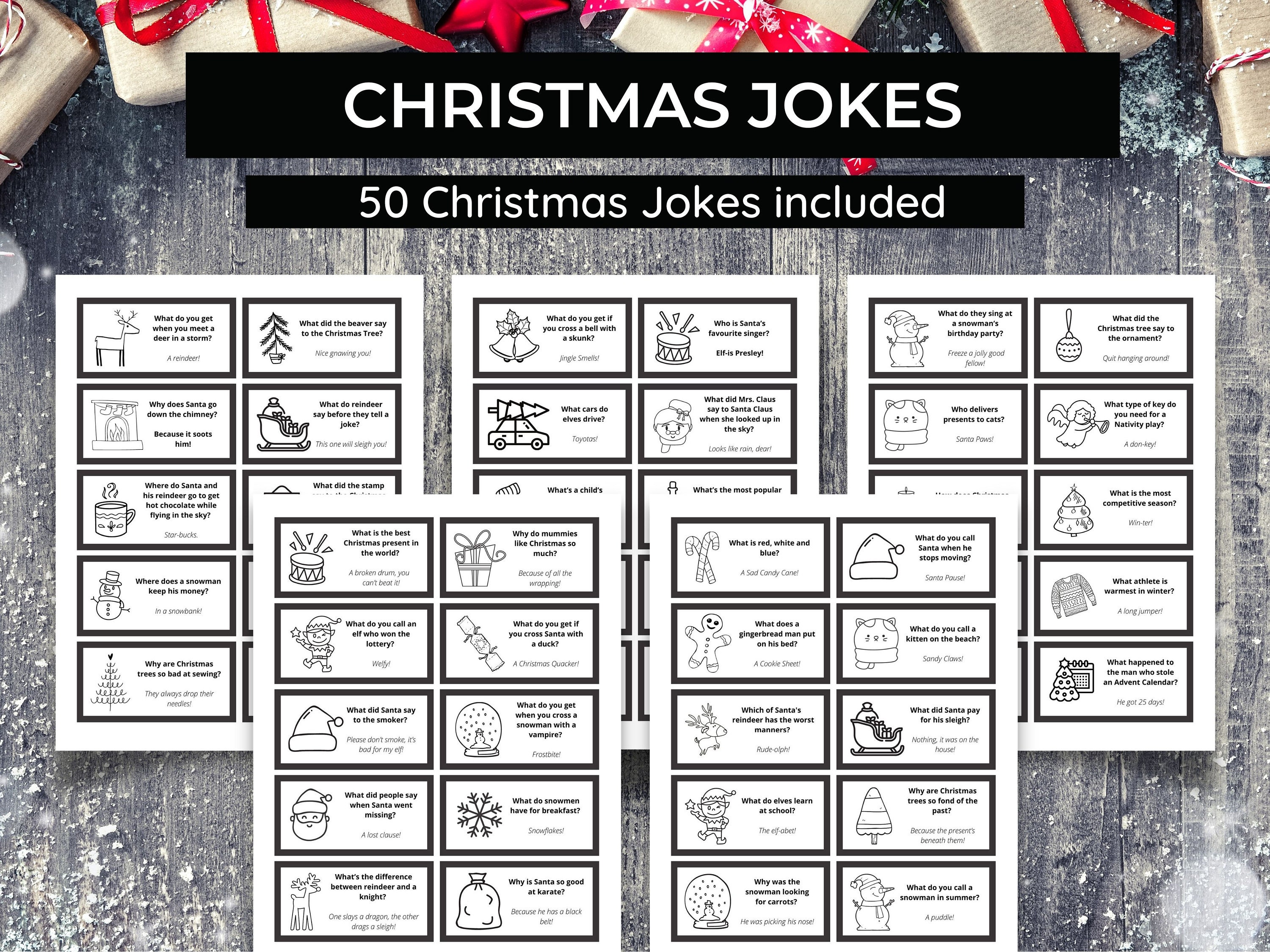 Christmas Lunch Box Jokes, Lunch Box Notes, Printable, Lunchbox Notes ...