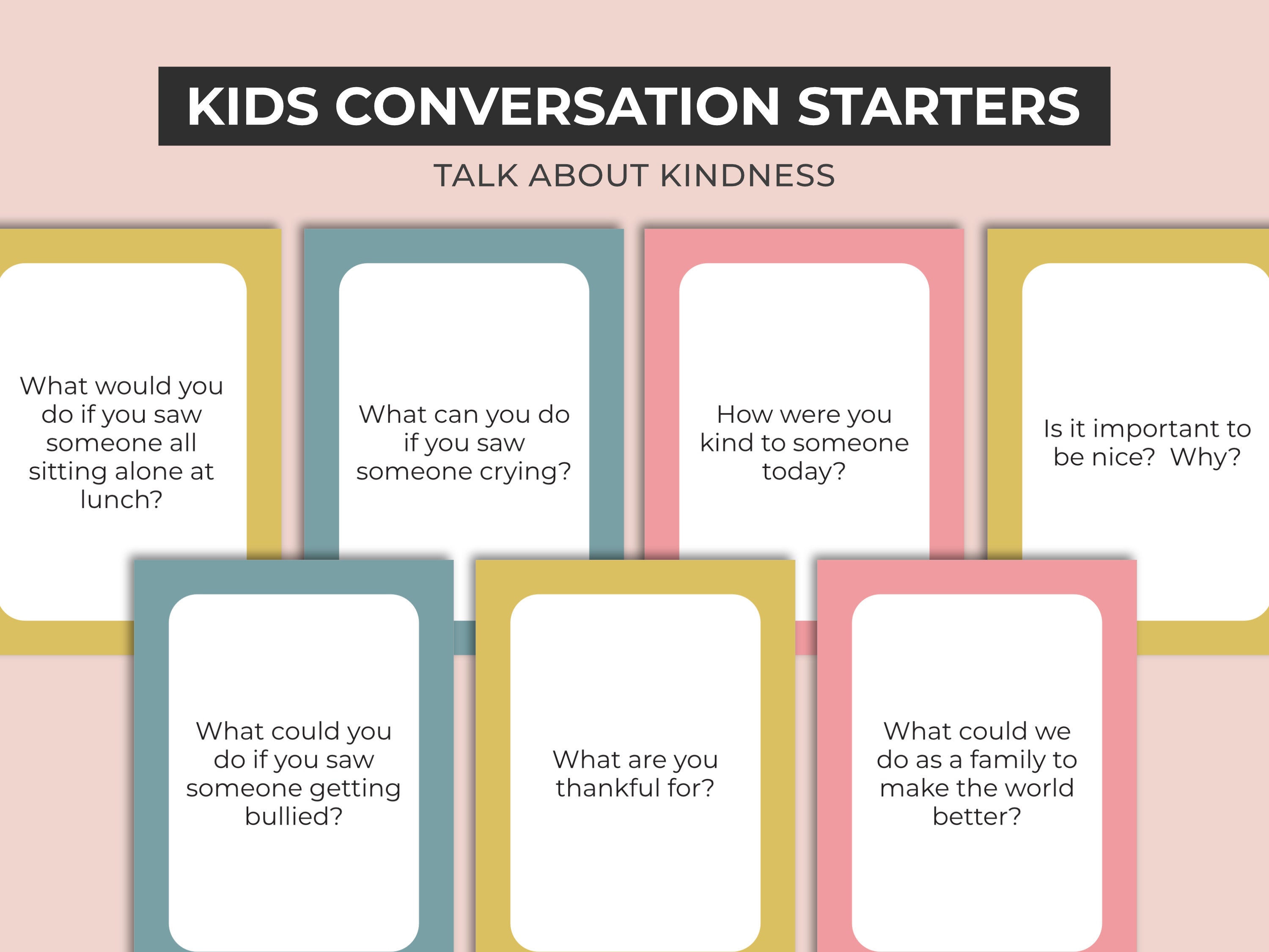 Family Conversation Starters Printable, Kids Conversation Starters, Ice ...