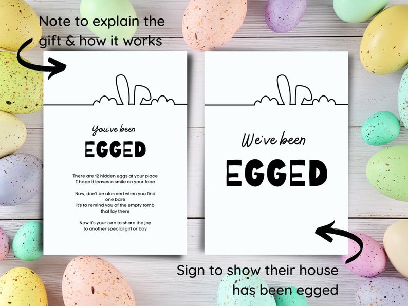 You've Been Egged Printable, Easter Egg Hunt, Surprise Kindness Game ...