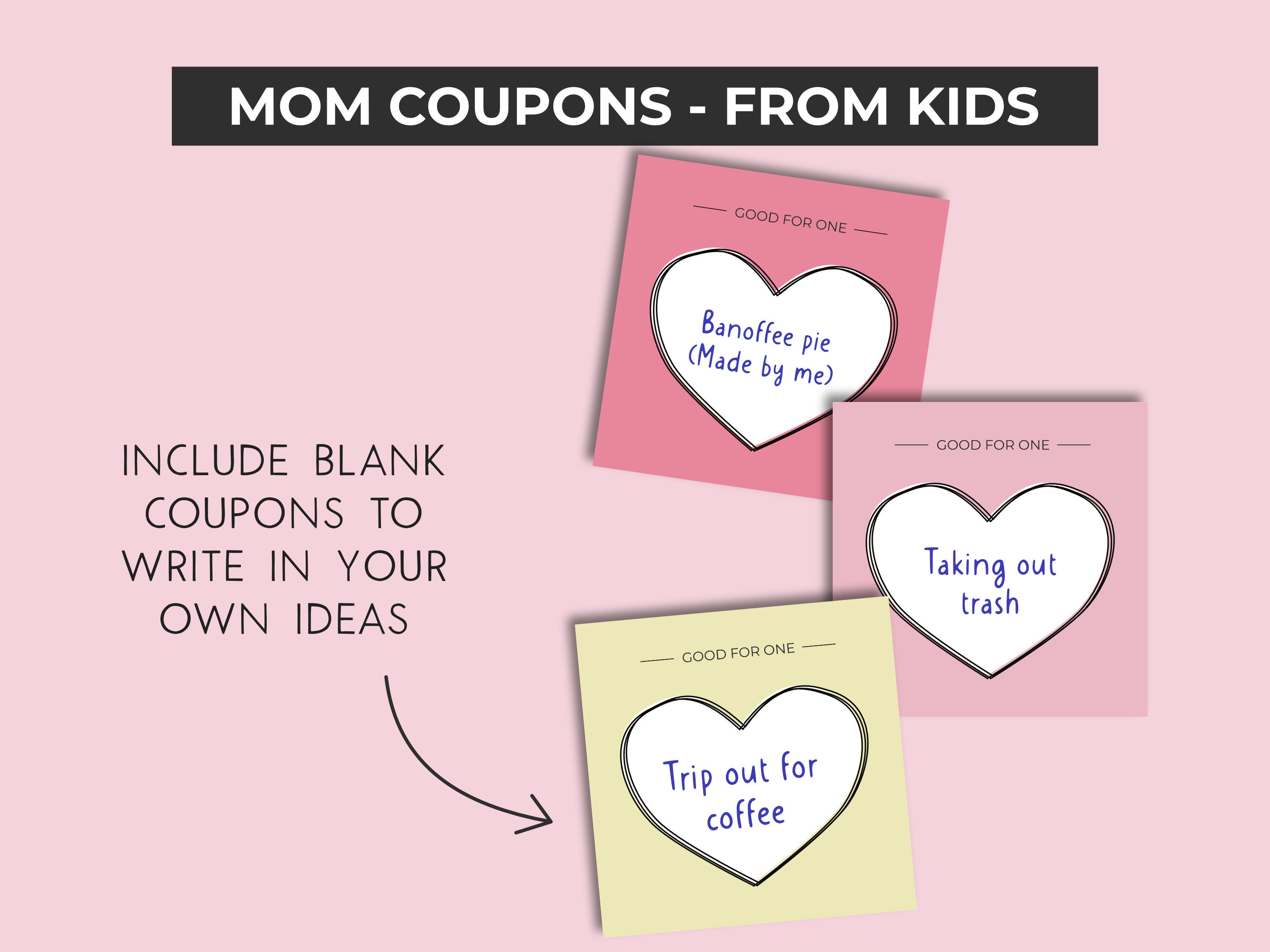 Mom Coupon Book, Coupons From Kids, Last Minute Gift Idea for Mum ...