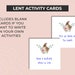 40 Lent Activity Cards for Kids, Lenten Calendar, Ash Wednesday ...