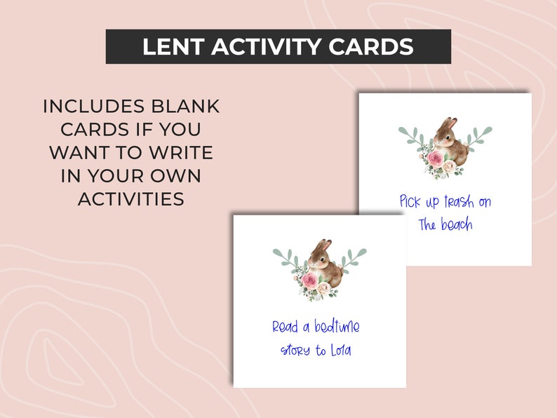 40 Lent Activity Cards for Kids, Lenten Calendar, Ash Wednesday ...