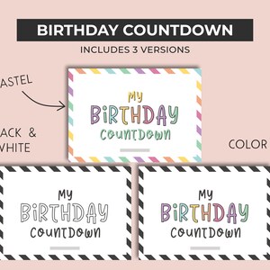 Birthday Countdown, Birthday Calendar, Printable Paper Chain Countdown ...