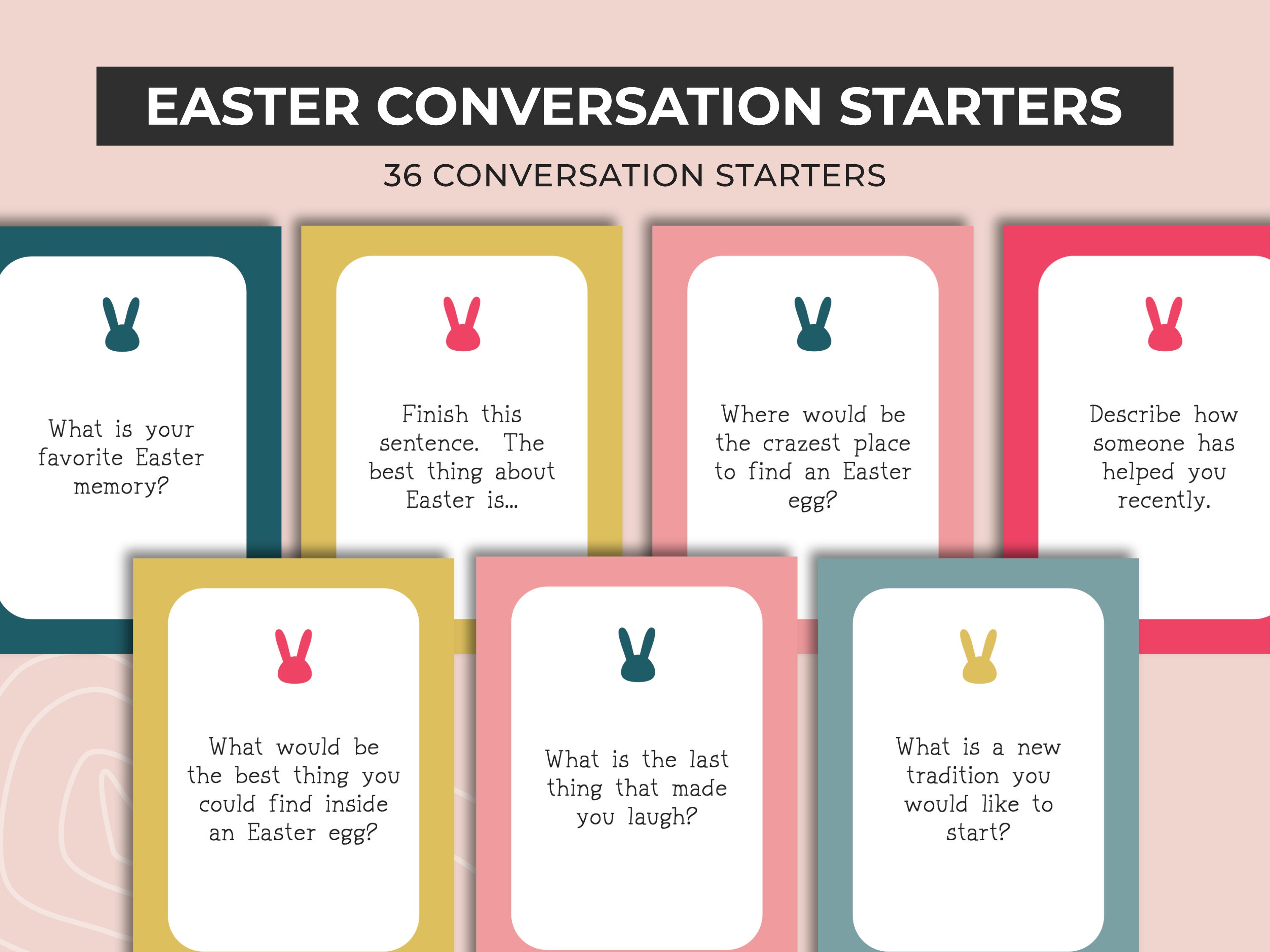 Easter Conversation Starters Printable, Kids Conversation Starter Cards ...