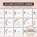 40 Lent Activity Cards for Kids, Lenten Calendar, Ash Wednesday ...