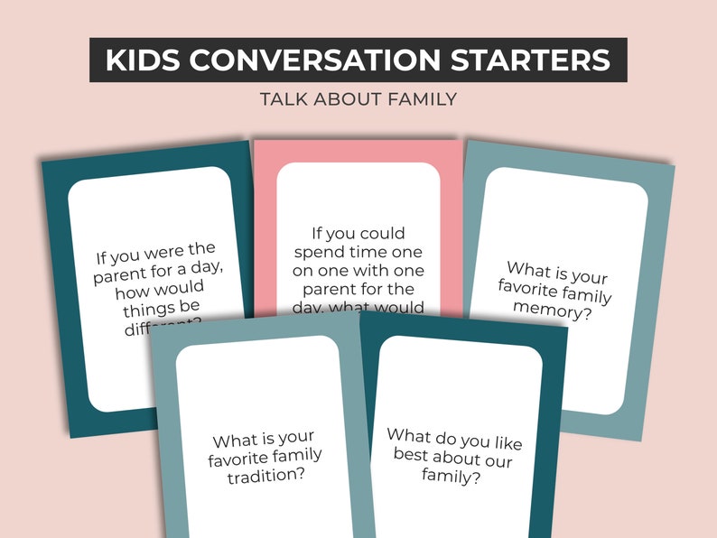 Family Conversation Starters Printable, Kids Conversation Starters, Ice ...