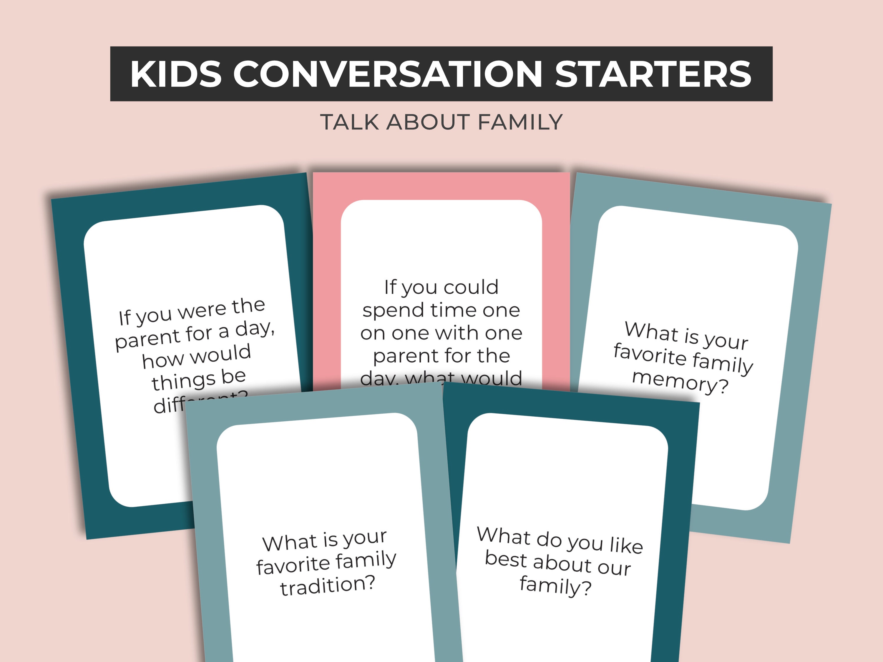 Family Conversation Starters Printable, Kids Conversation Starters, Ice ...