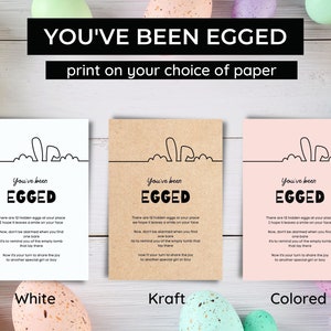 You've Been Egged Printable, Easter Egg Hunt, Surprise Kindness Game ...