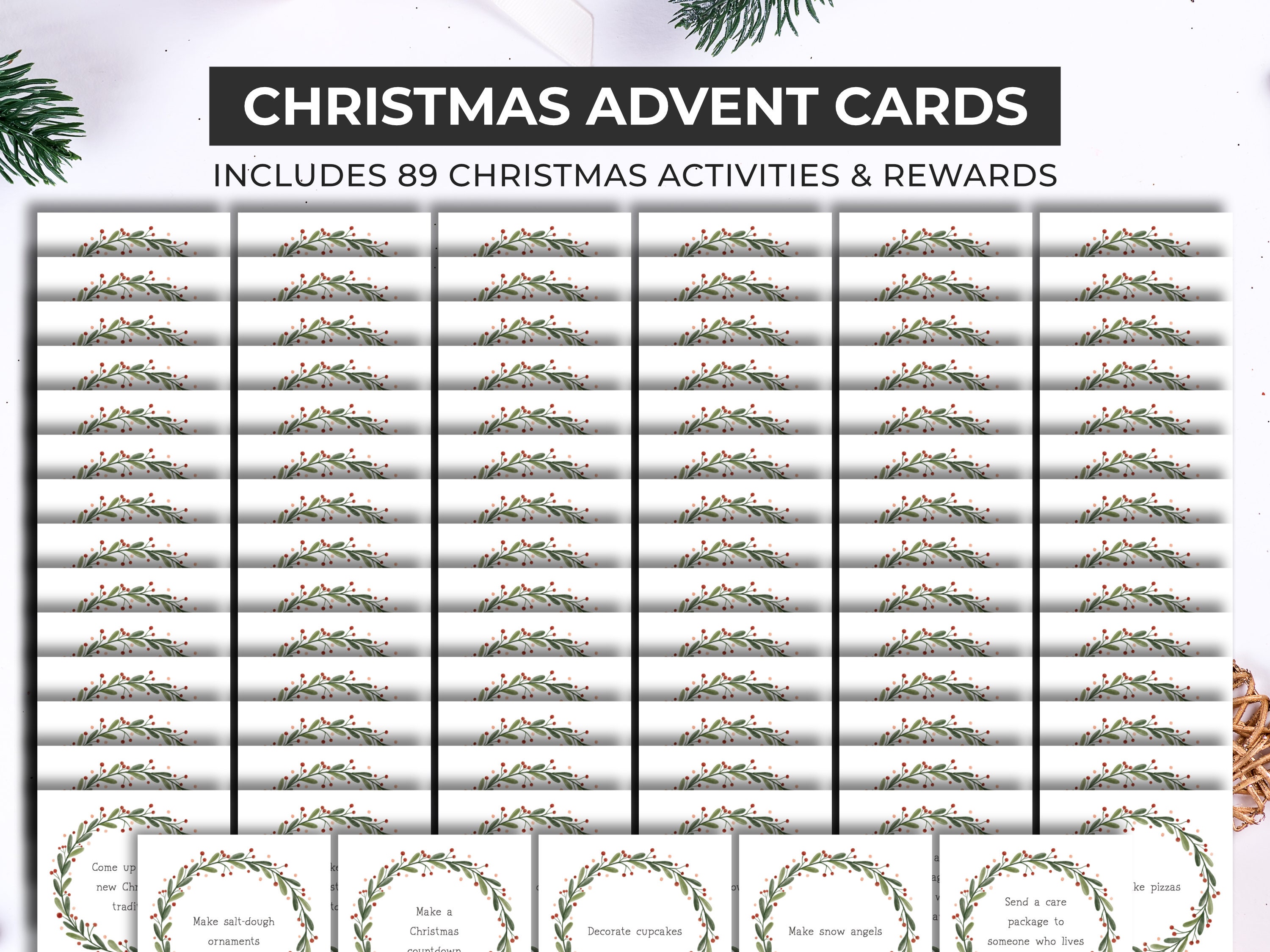 Christmas Activity Cards, Printable Advent Calendar Fillers for Kids ...