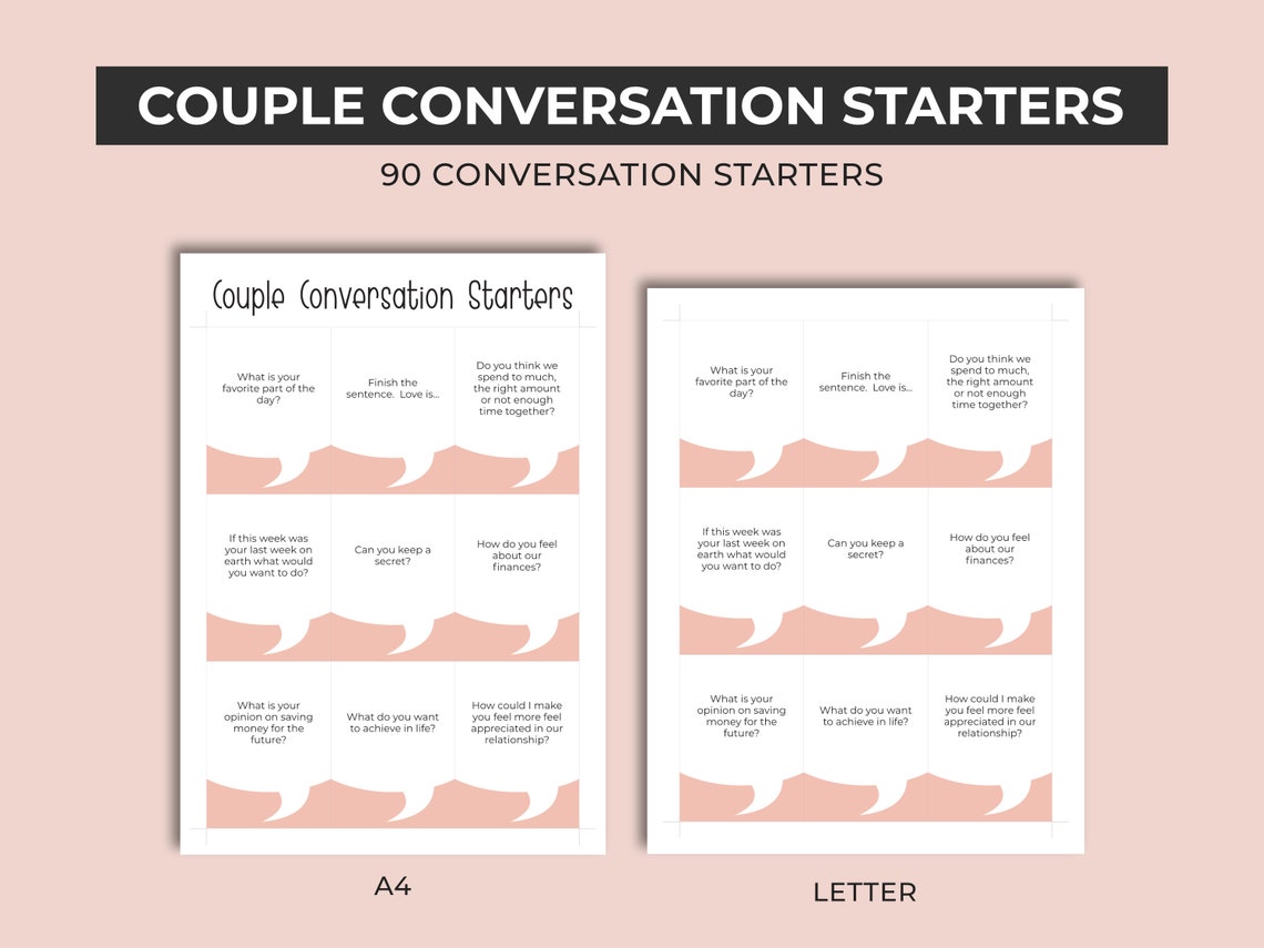 Couple Conversation Starters Printable Relationship | Etsy