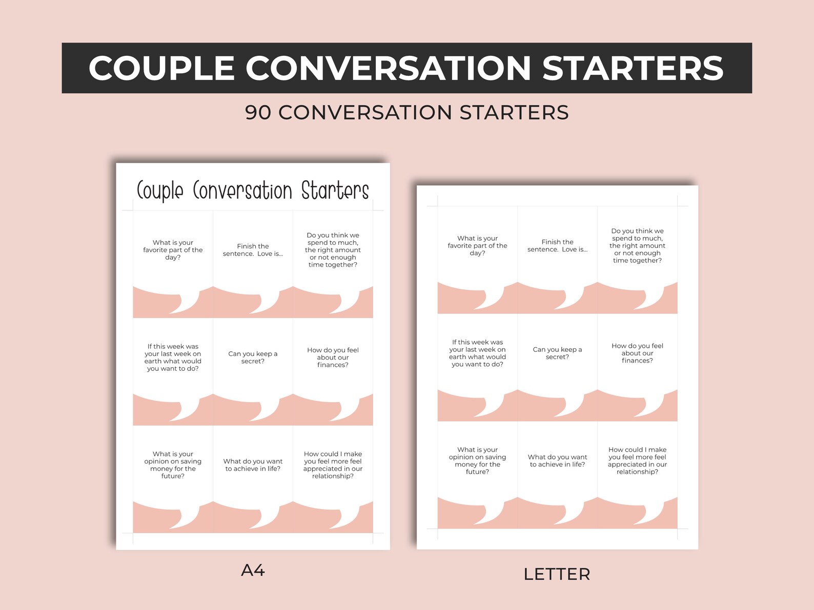 Couple Conversation Starters Printable, Relationship Questions, Date ...