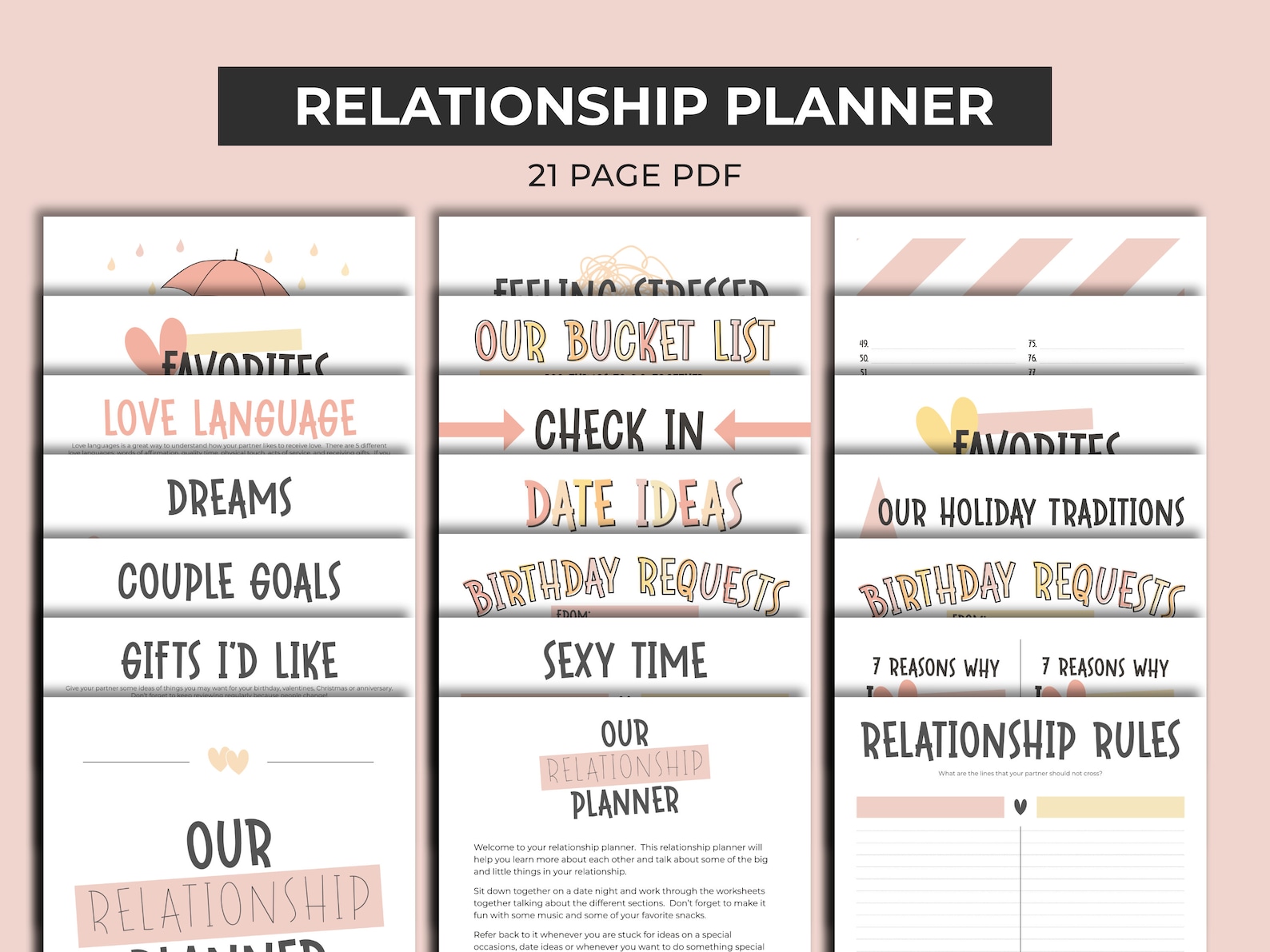 Couples Planner, Relationship Planner Printable, Relationship Journal ...