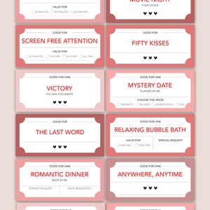 30 Fun Love Coupon Book, Valentines Day Coupons, Love Coupons, Gift for ...