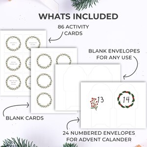 Christmas Activity Cards, Printable Advent Calendar Fillers for Kids ...