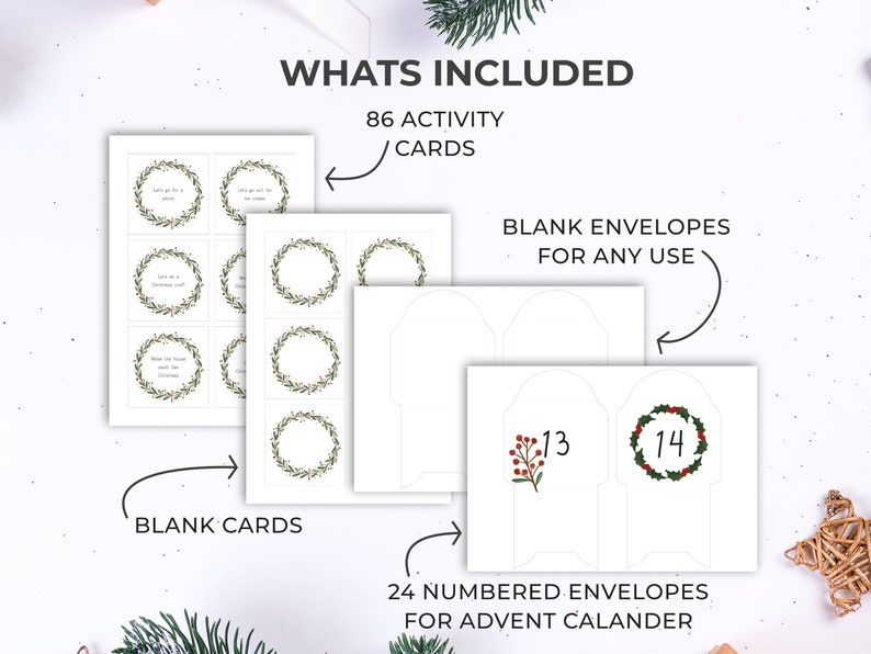 Christmas Activity Cards, Printable Advent Calendar Fillers for Kids ...