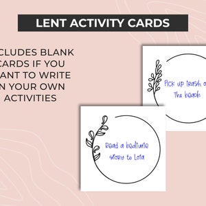 40 Lent Activity Cards for Kids, Lenten Calendar, Ash Wednesday ...