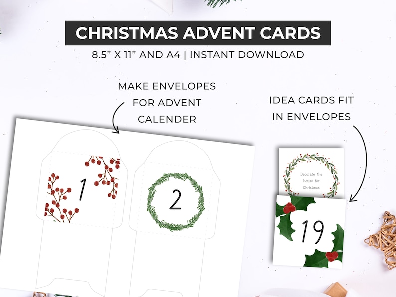 Christmas Activity Cards, Printable Advent Calendar Fillers for Kids ...