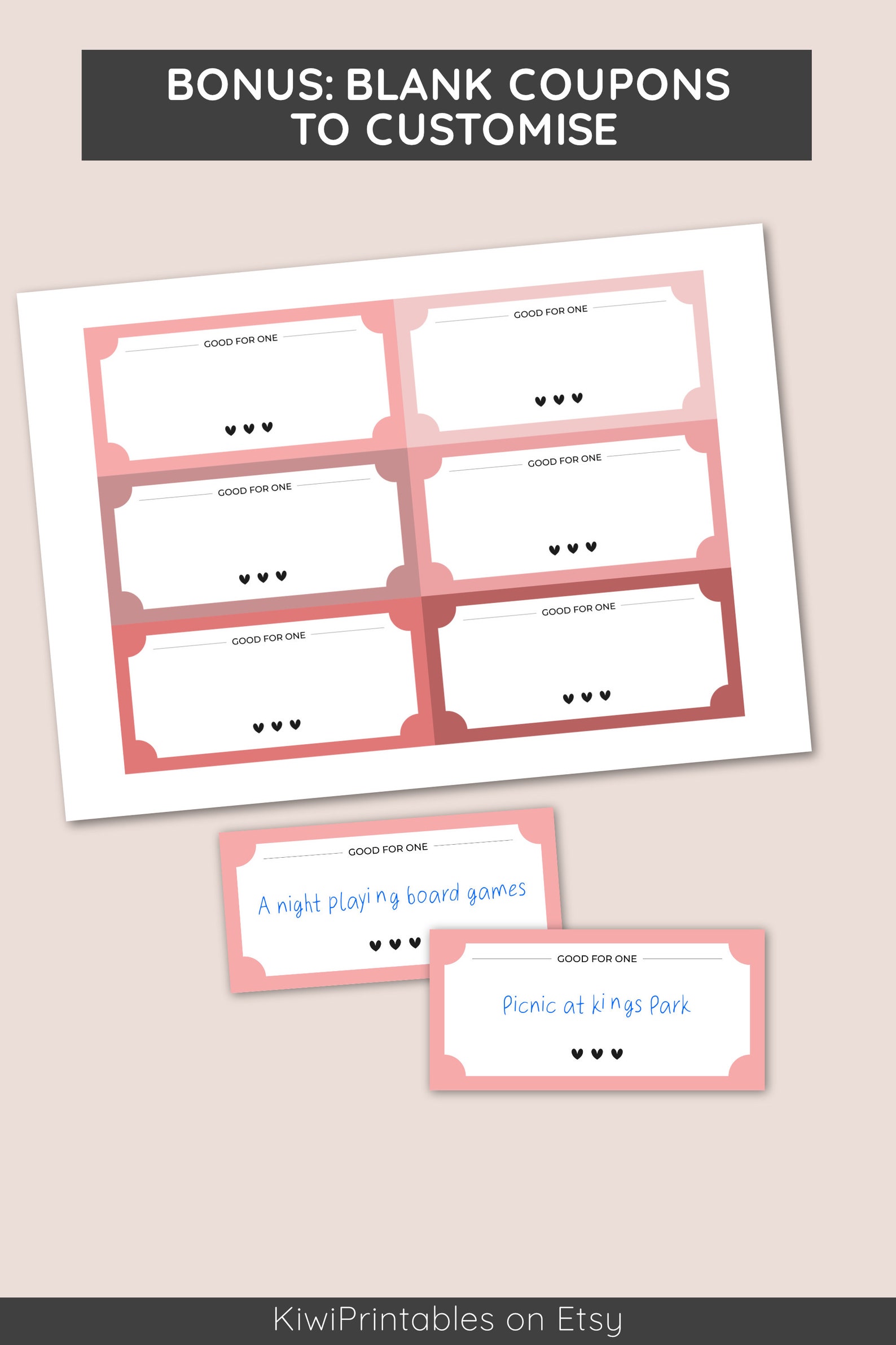 30 Fun Love Coupon Book, Valentines Day Coupons, Love Coupons, Gift for ...