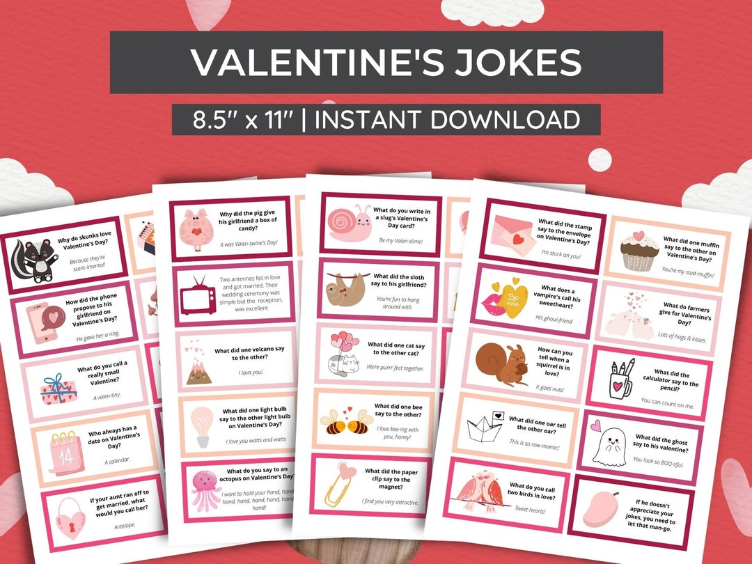 Valentines Day Lunch Box Jokes for Kids, Classroom Lunchbox Notes ...