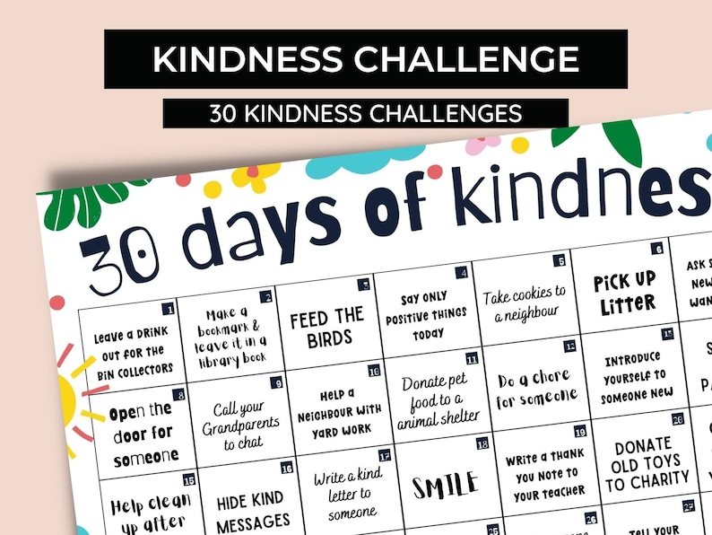30 Days of Kindness Challenge, Random Acts of Kindness, Treat People ...