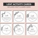 40 Lent Activity Cards for Kids, Lenten Calendar, Ash Wednesday ...