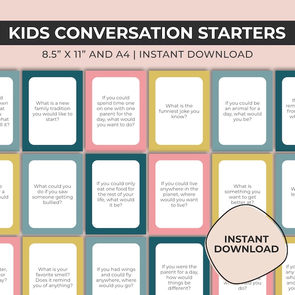 Family Dinner Conversation Cards - Etsy