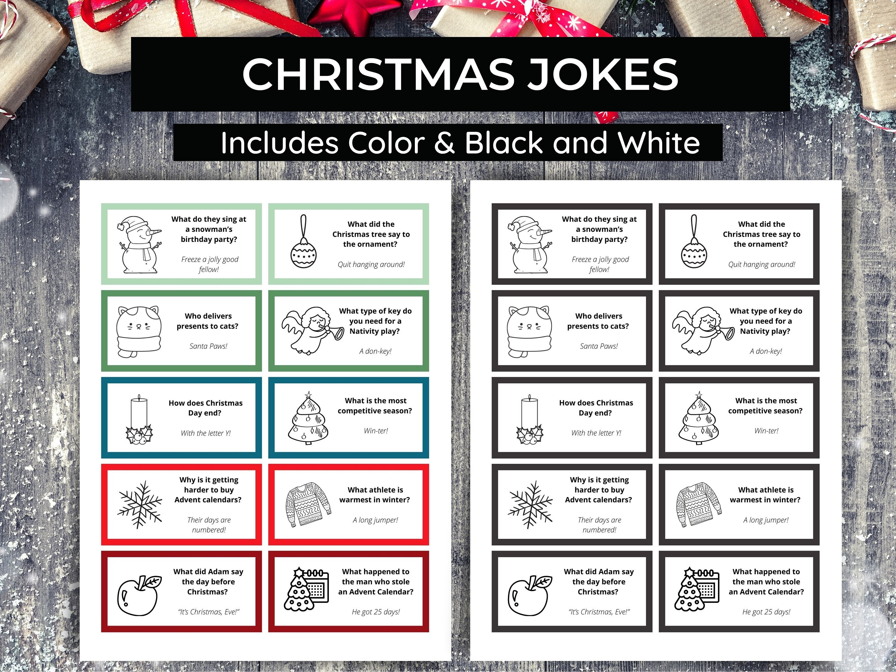 Christmas Lunch Box Jokes, Lunch Box Notes, Printable, Lunchbox Notes ...