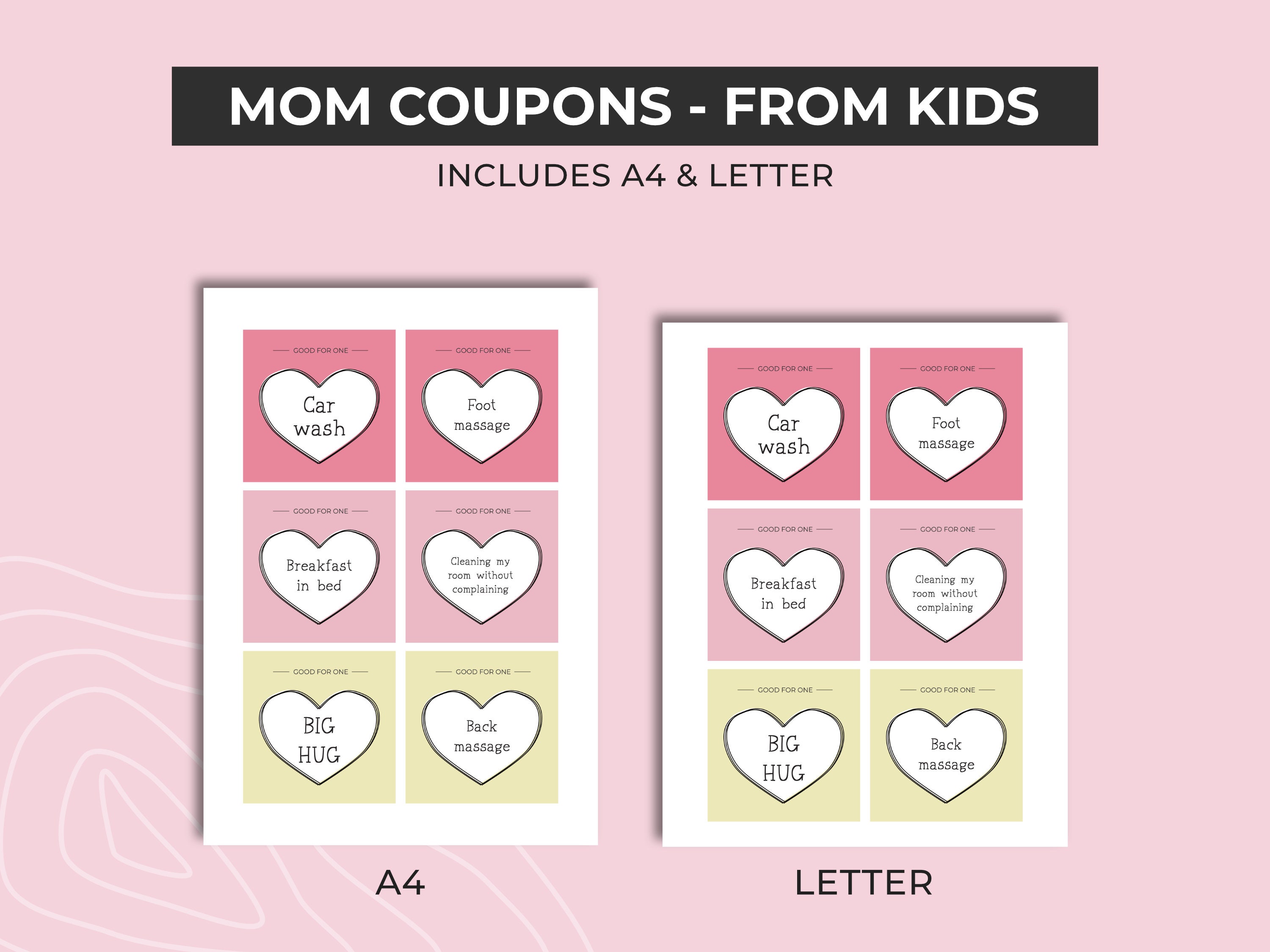 Mom Coupon Book, Coupons From Kids, Last Minute Gift Idea for Mum ...