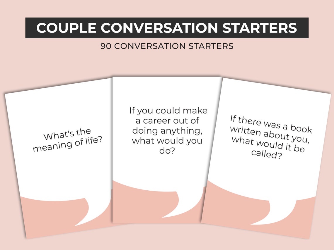 Couple Conversation Starters Printable, Relationship Questions, Date ...