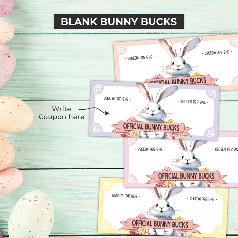 Easter Bunny Bucks Printables, Easter Play Money, Easter Egg Filler ...