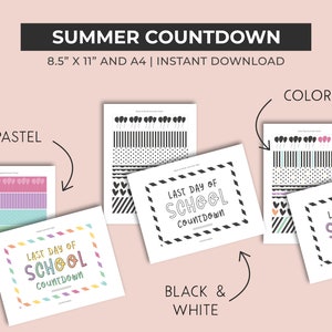 Last Day of School Countdown, Summer Vacay Calendar, Printable Paper ...
