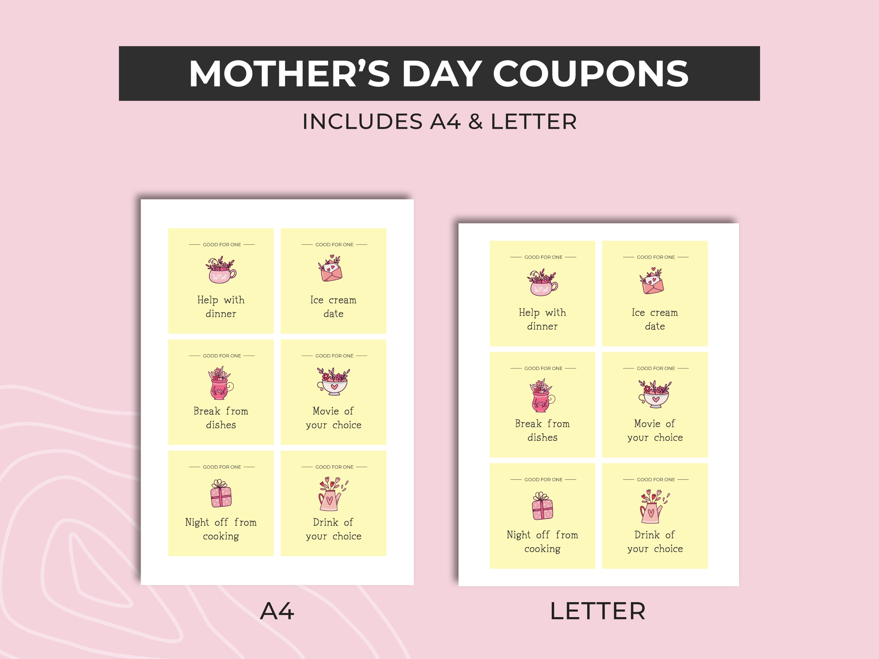 Mom Coupon Book, Coupons From Kids, Last Minute Gift Idea for Mum ...