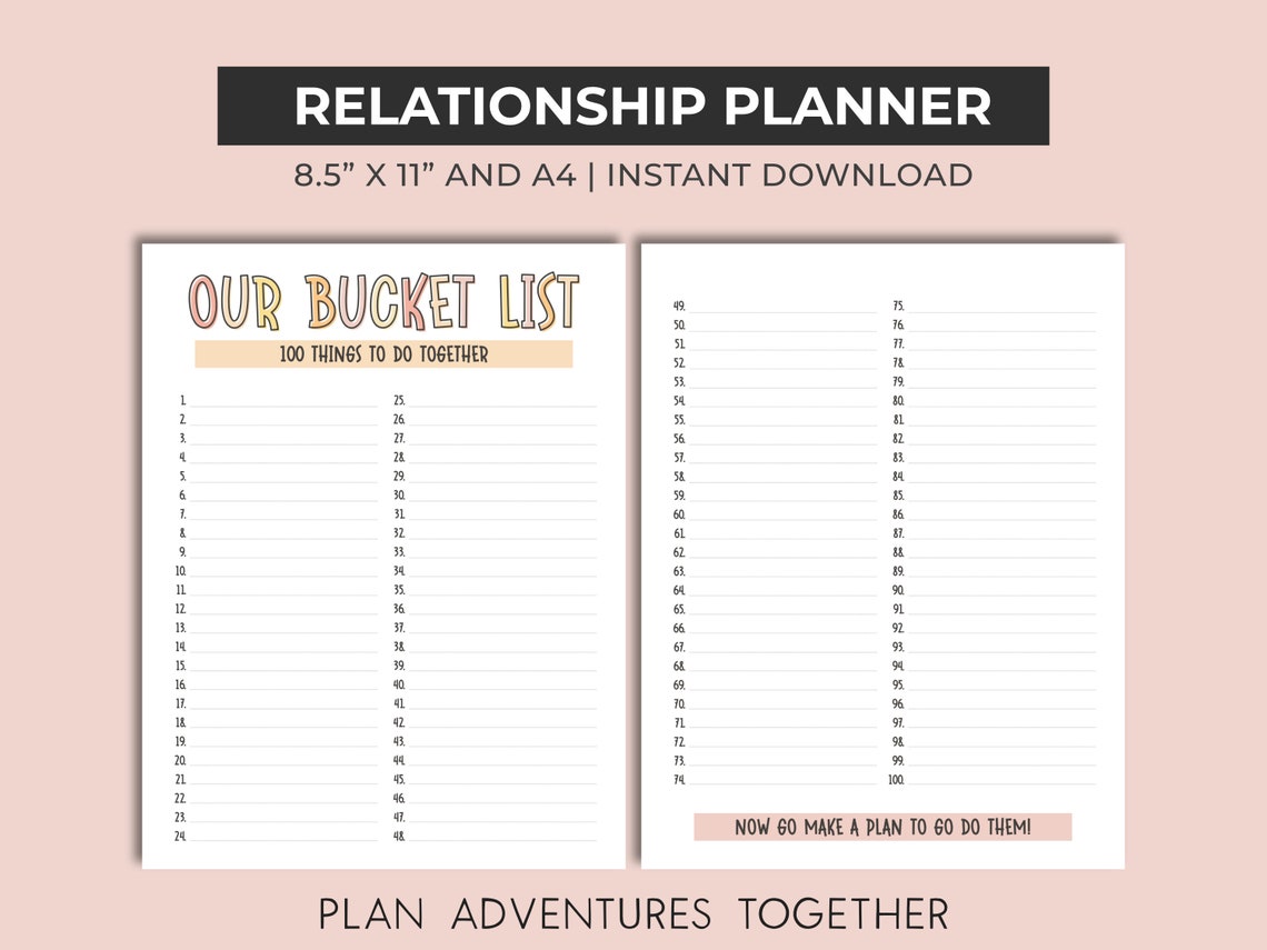 Couples Planner Relationship Planner Printable Relationship - Etsy