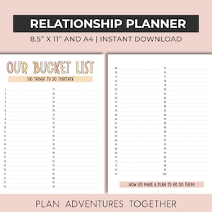 Couples Planner, Relationship Planner Printable, Relationship Journal ...