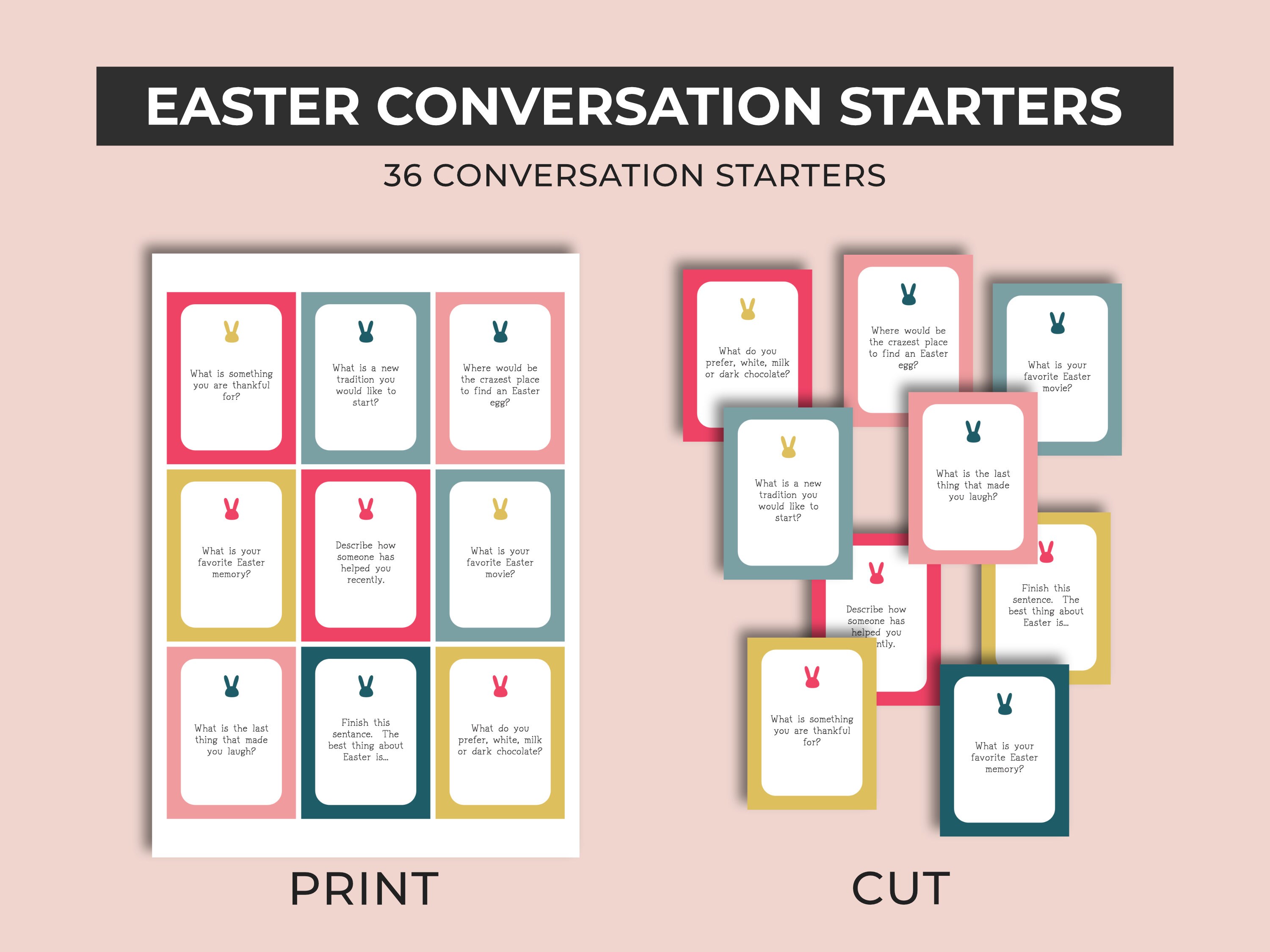 Easter Conversation Starters Printable, Kids Conversation Starter Cards ...