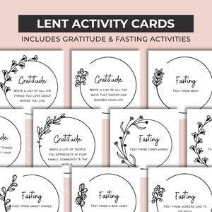 40 Lent Activity Cards for Kids, Lenten Calendar, Ash Wednesday ...