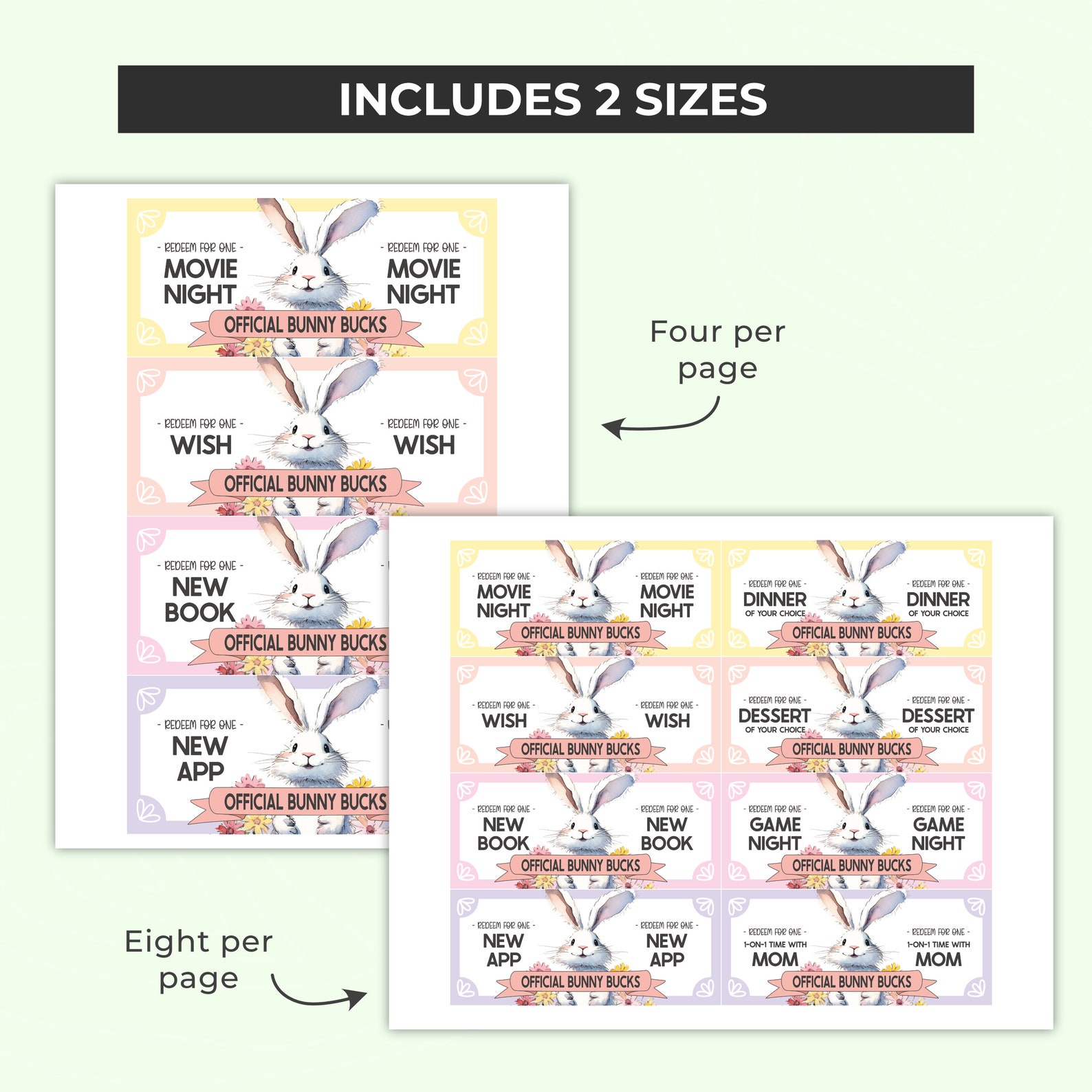 Easter Bunny Bucks Printables, Easter Play Money, Easter Egg Filler ...