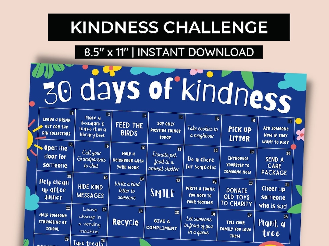 30 Days of Kindness Challenge, Random Acts of Kindness, Treat People ...