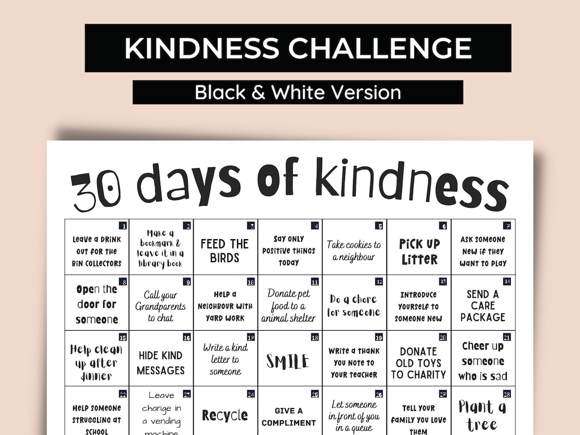 30 Days of Kindness Challenge, Random Acts of Kindness, Treat People ...